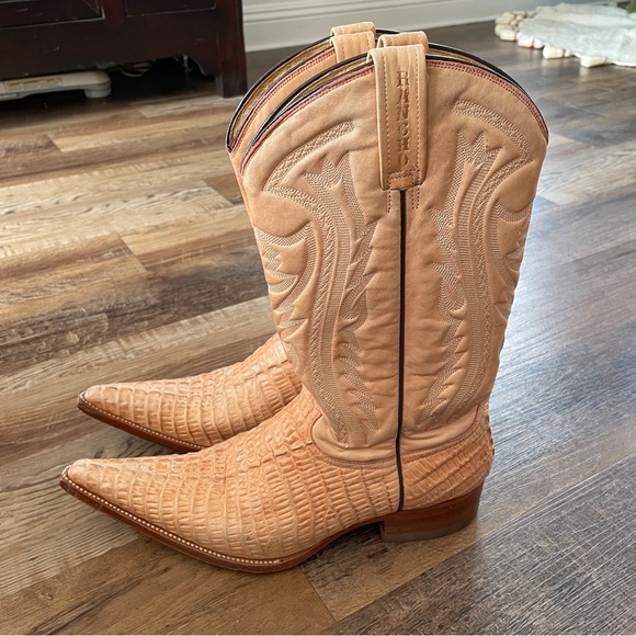 Rancho | Shoes | Rancho Croc Embossed Leather Cowboy Boots 28 2 | Poshmark